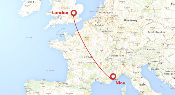 Private jet shuttle between London and Nice Cote d'Azur | PrivateFly
